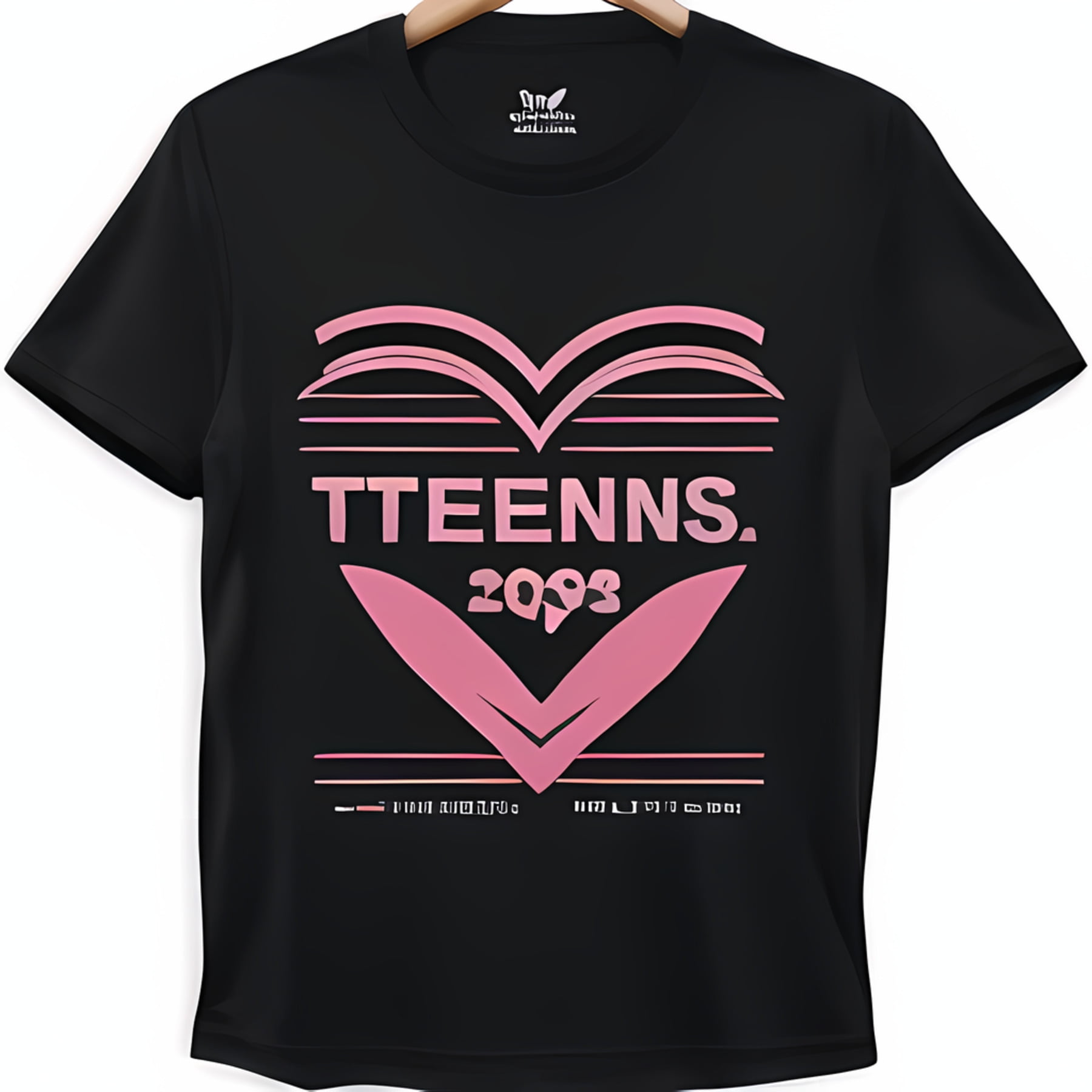 Modern Teen Delightful GFJ!TABle Teennis Heart T-Shirt Design with Book ...