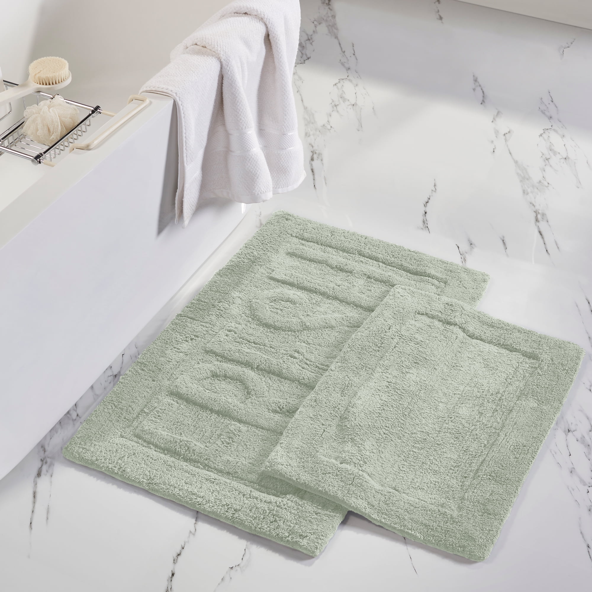 Modern Threads Bathroom Floor Rugs, 2 Pack 100% Cotton Bath Mat, 17" x ...