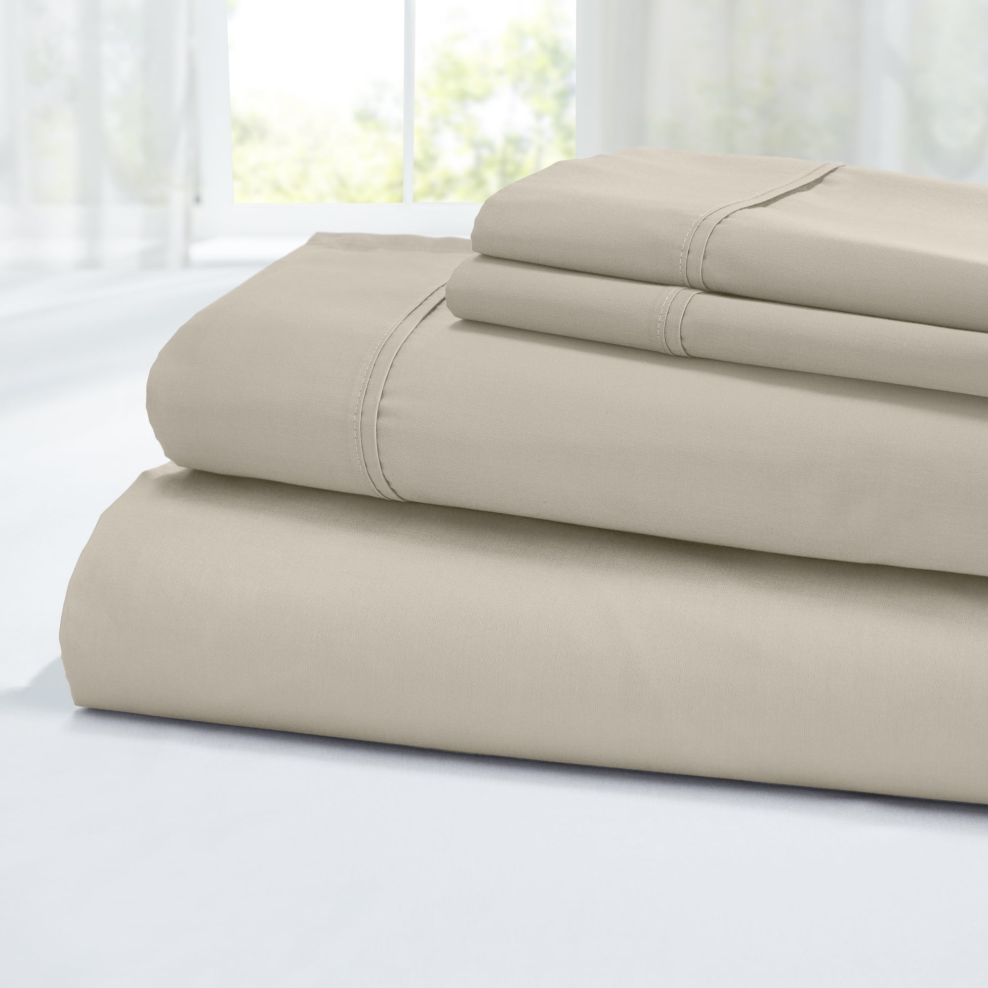 Modern Threads 4-Piece 400 Thread Count Tan Egyptian Cotton Adult Bed ...