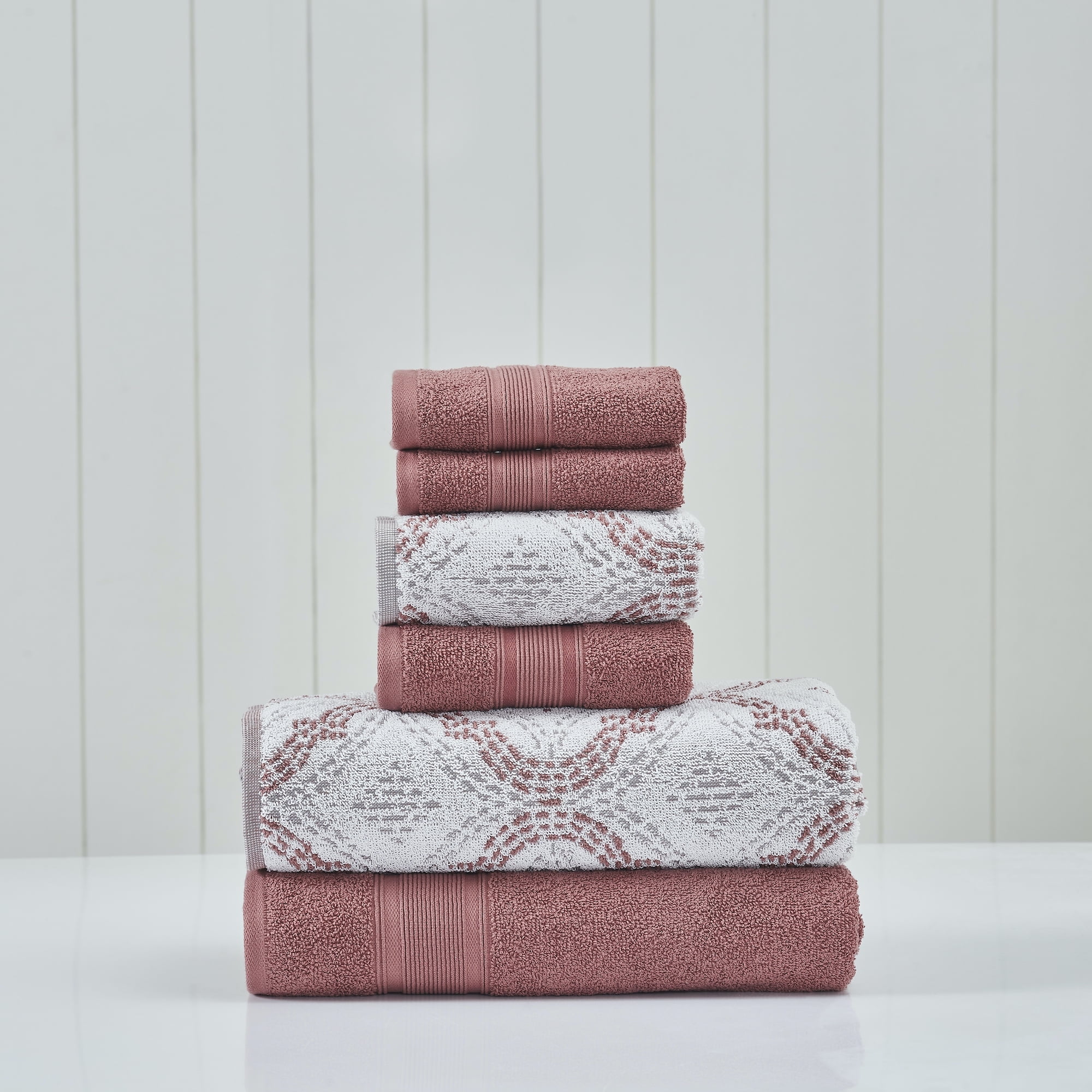 Modern Threads Capri Jacquard 6-Piece Adult Cotton Bath Towel Set ...