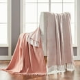 Modern Threads Coral Cream Chester Cotton Adult Throw Blanket, 50" x 60 ...