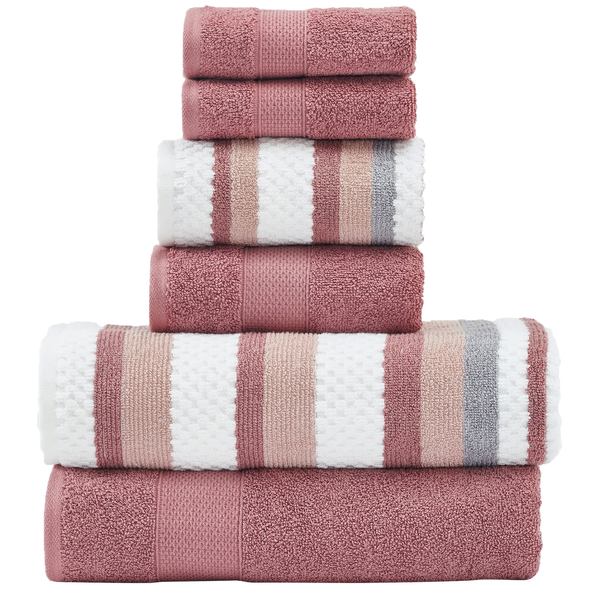 Modern Threads Pax Jacquard 6-Piece Adult Cotton Bath Towel Set ...