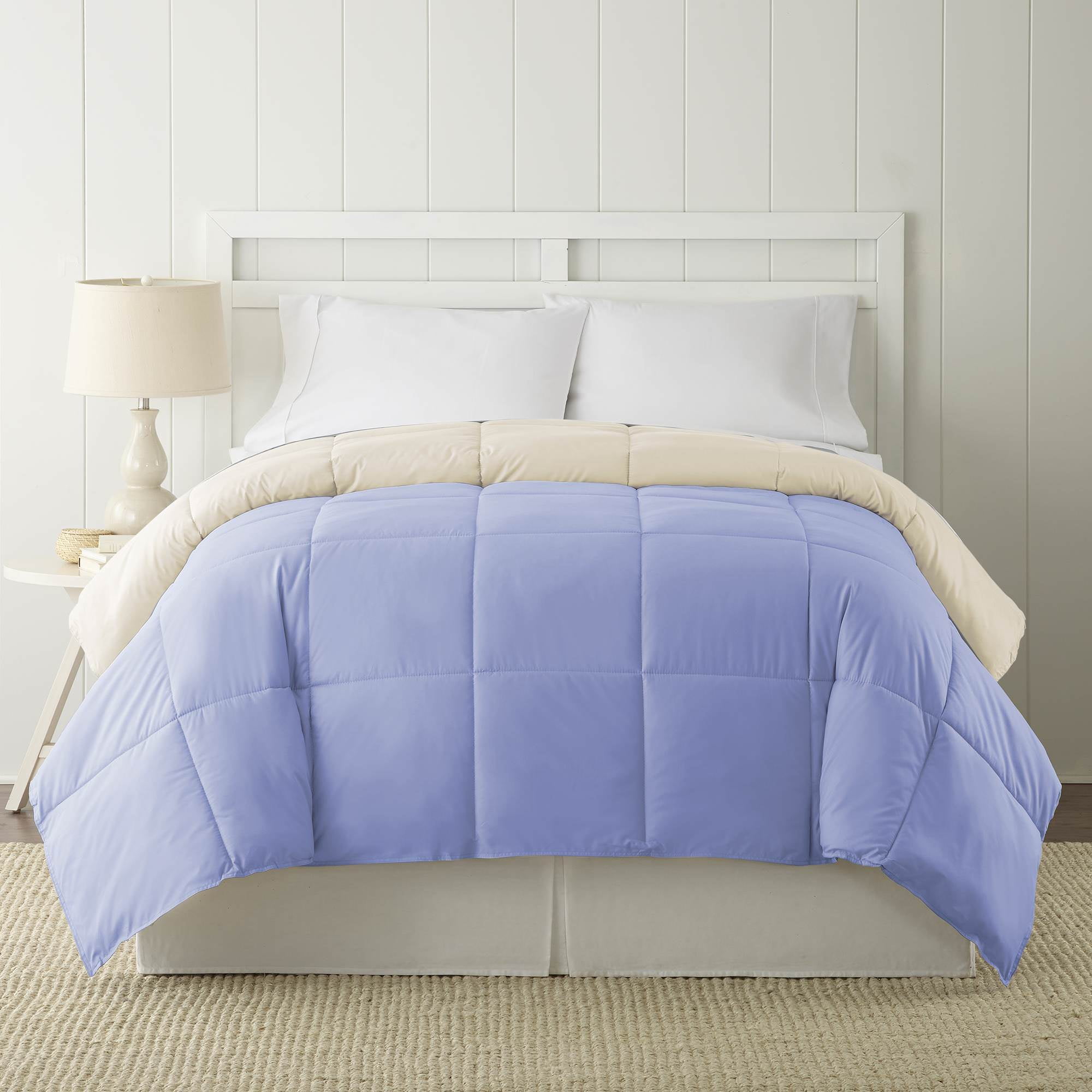 Modern Threads Reversible Blue & Cream Adult Down Alternative Comforter ...