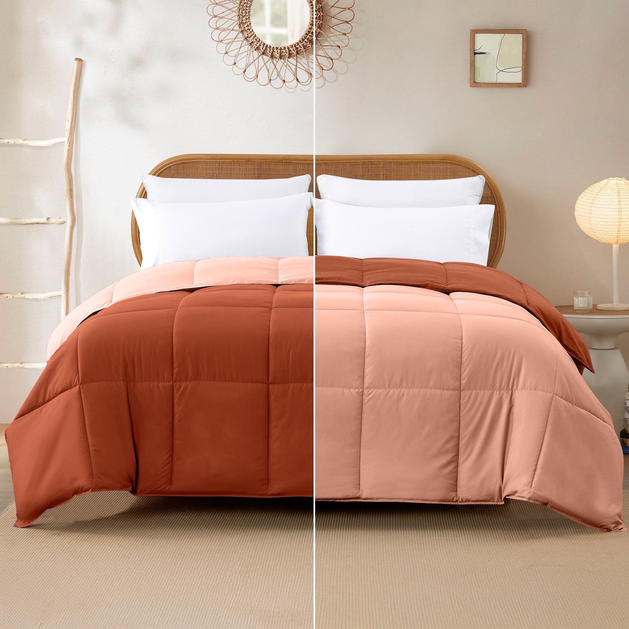 Modern Threads Reversible Rust Clay King Comforter, Down Alternative ...