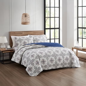 Greenland Home Evangeline Cotton-Rich Modern Floral Quilt Set, 3-Piece ...