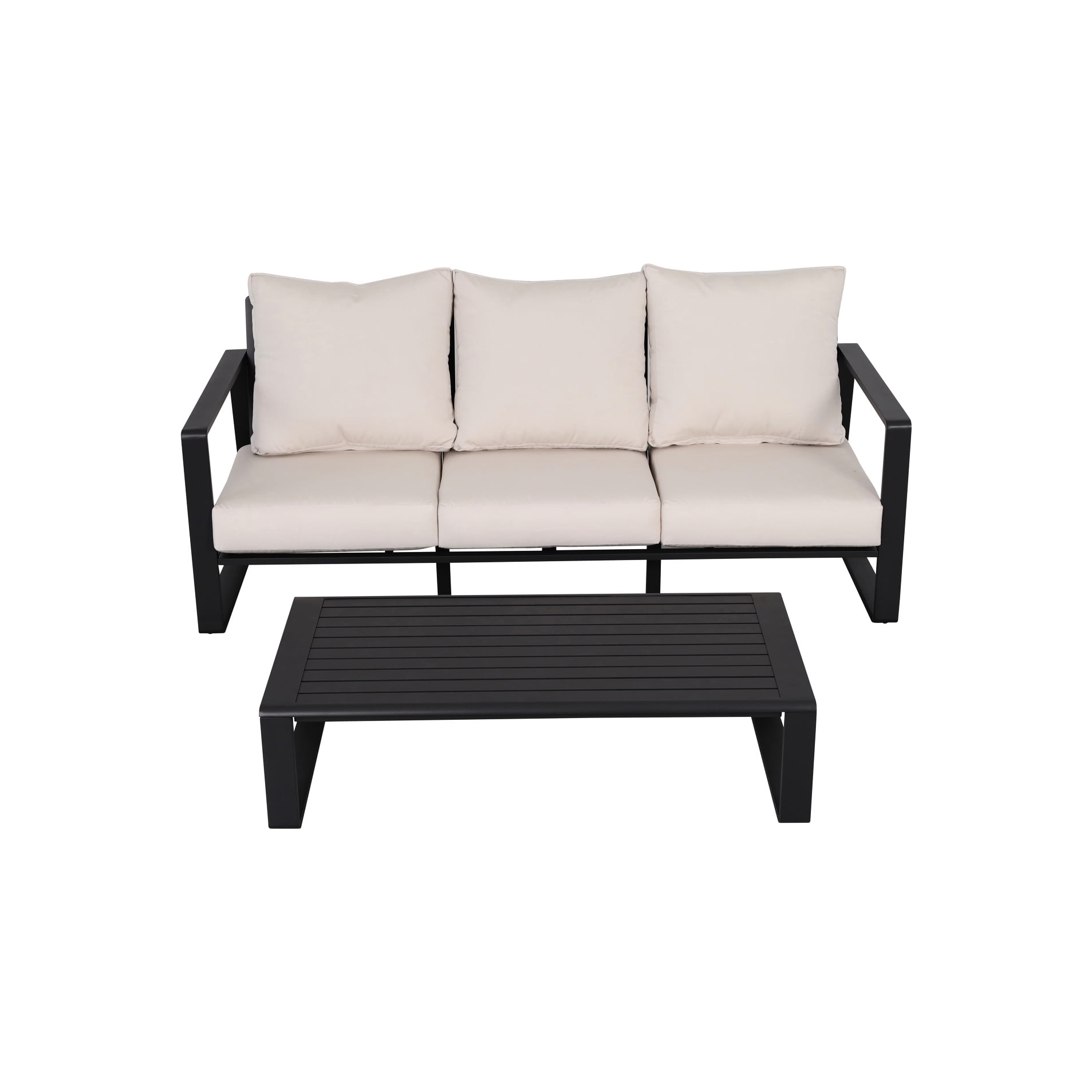 Modern Three & Rectangular Coffee Table, Gray Relaxing Cushions, Robust ...