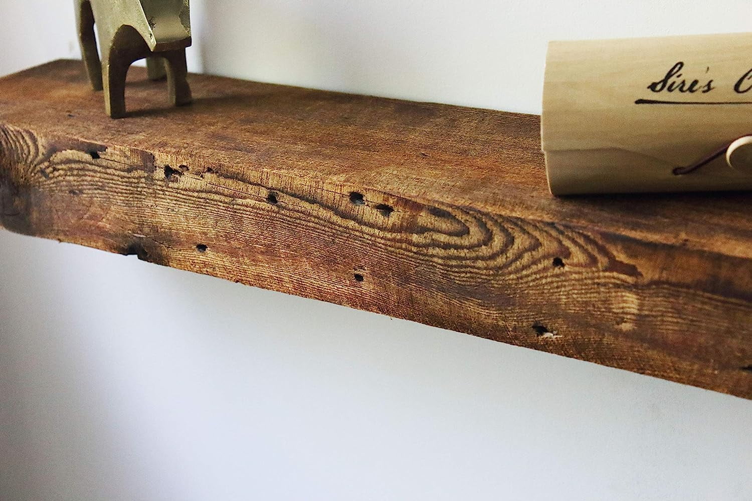Modern Timber Craft Reclaimed Wood Wall Shelf | Solid Rustic American ...
