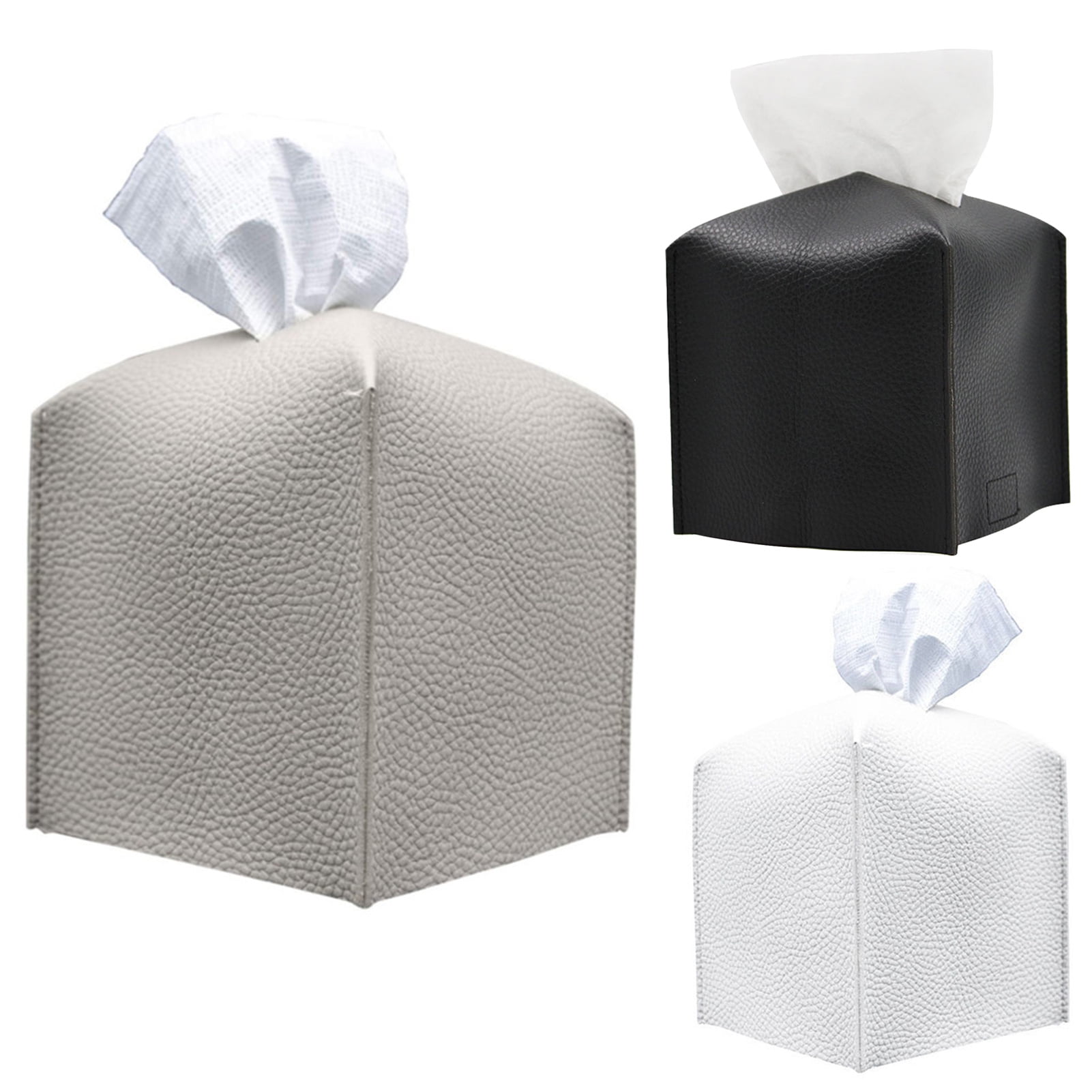 Modern Tissue Box Cover, Square PU Leather Tissue Box Holder ...