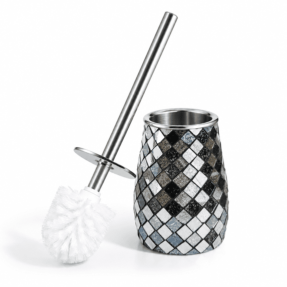 Modern Toilet Brush And Holder Set Mosaic Gl| Non-rustic Stainless ...