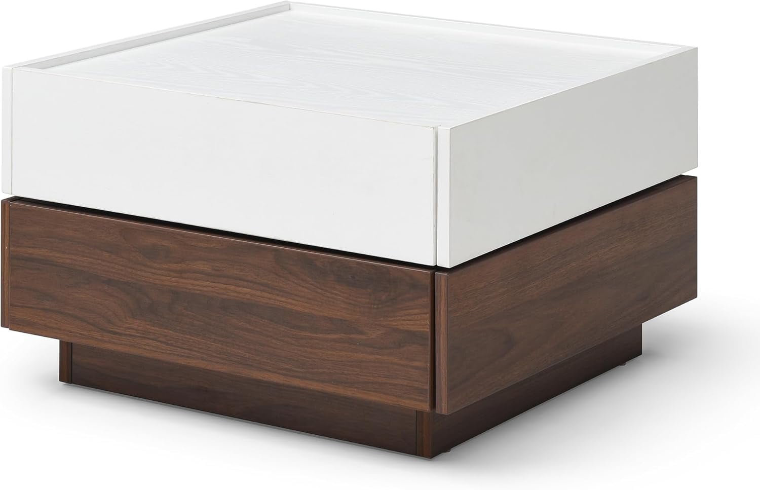 Modern -Tone Coffee Table Rectangular Center Table with 2 Storage ...