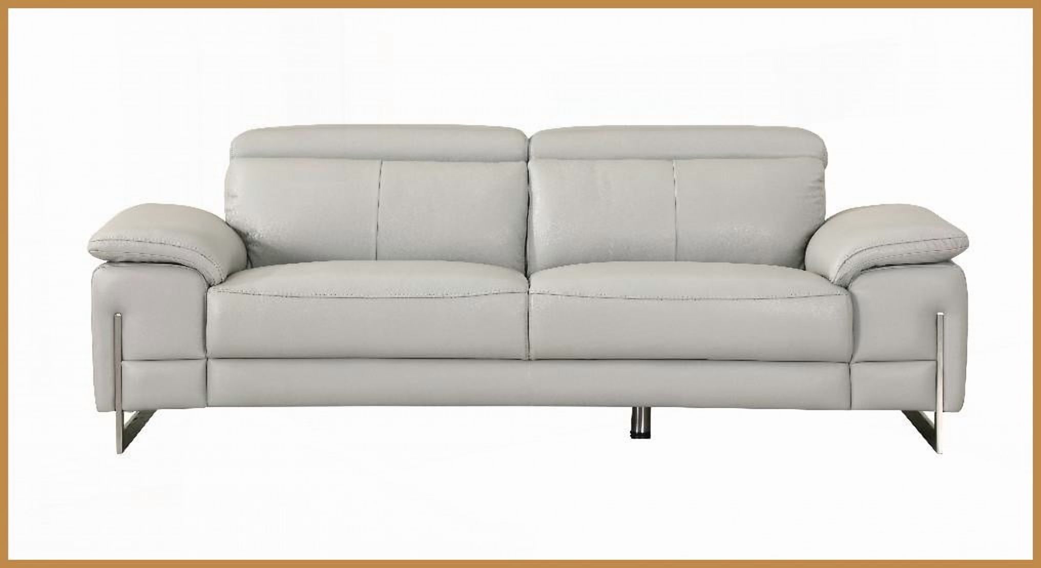 Modern Top Grain Italian Leather Living Room Sofa - Sturdy Kiln-Dried ...