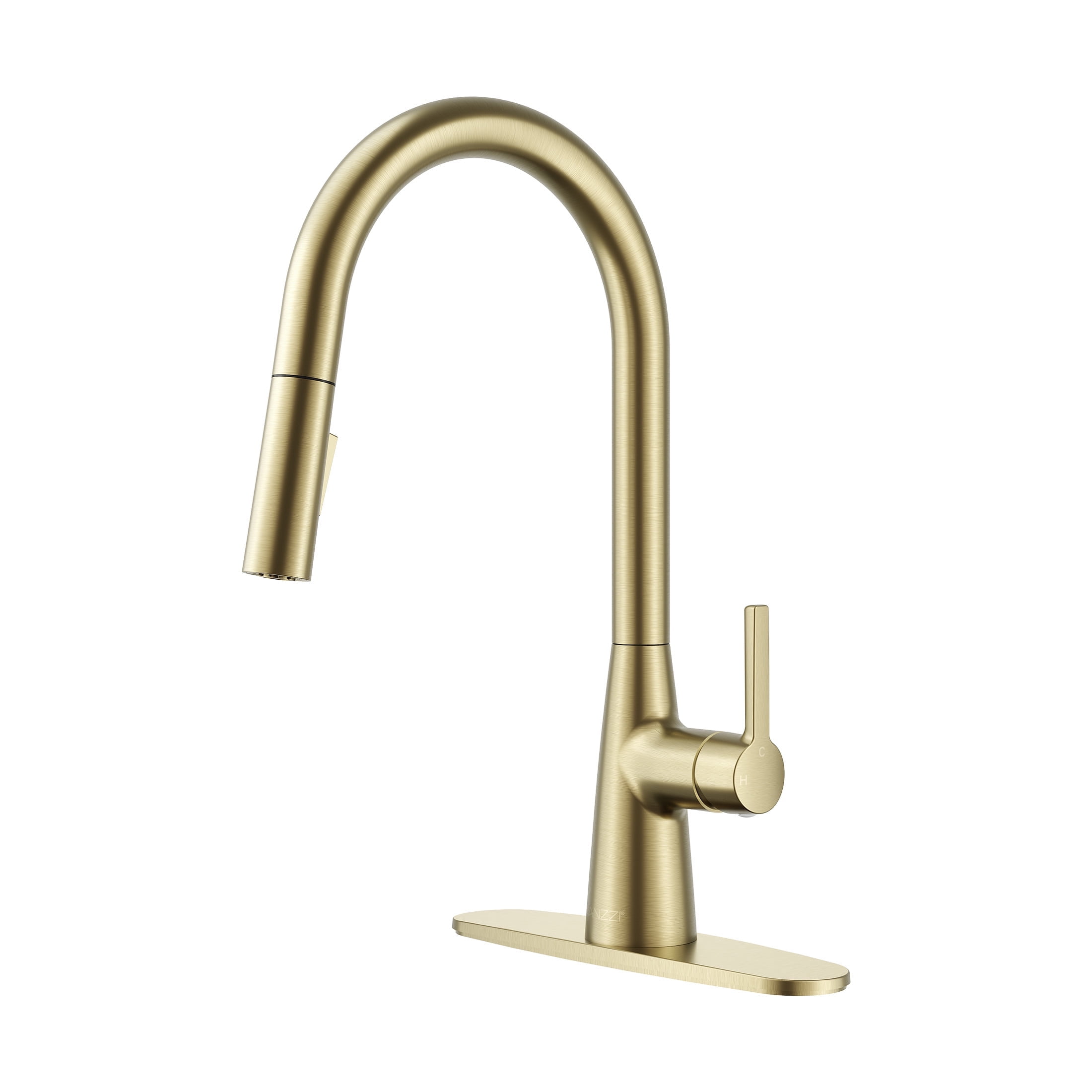 Modern Touchless Satin Brass Pull-Down Kitchen Faucet - Walmart.com