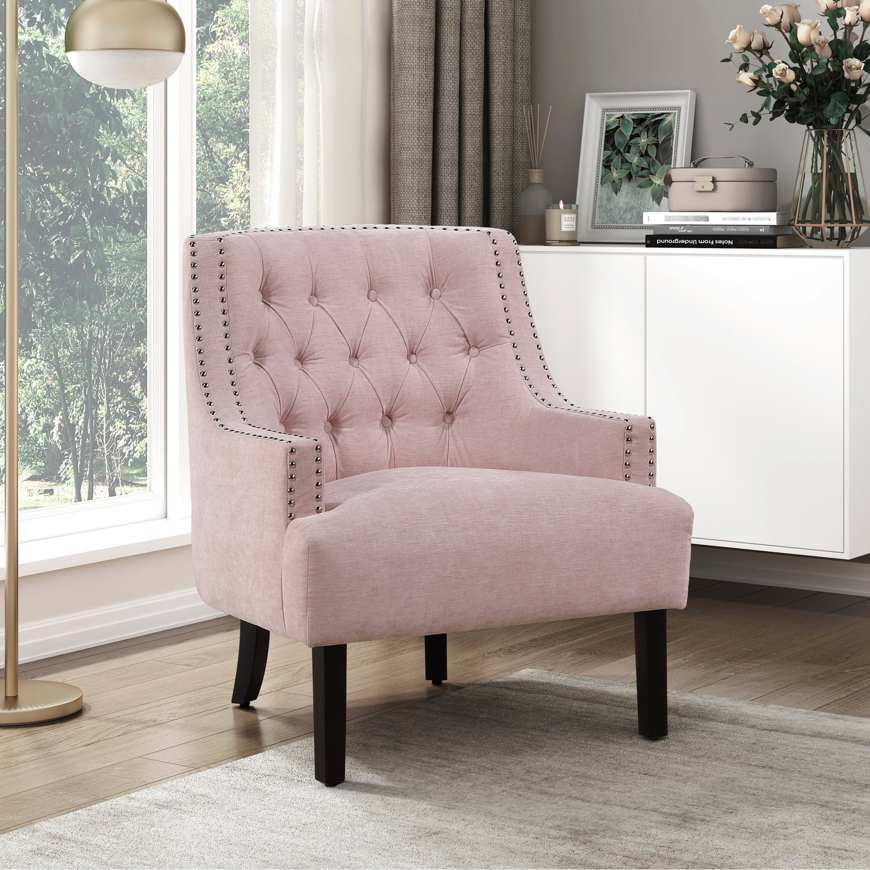 Modern Traditional Solid Wood Accent Chair - Fit for Primary Living ...