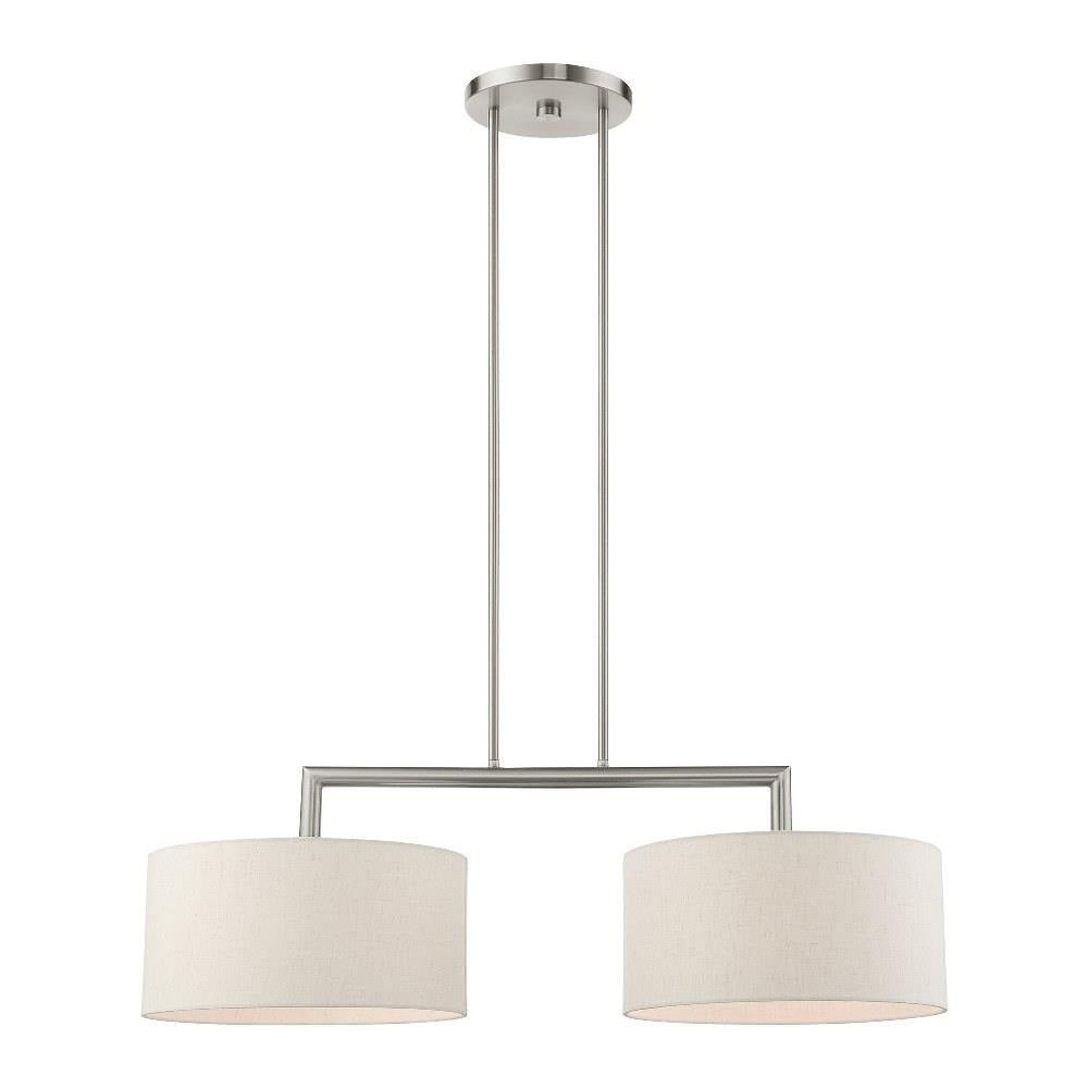 Modern Traditional Two Light Chandelier-Brushed Nickel Finish Bailey ...
