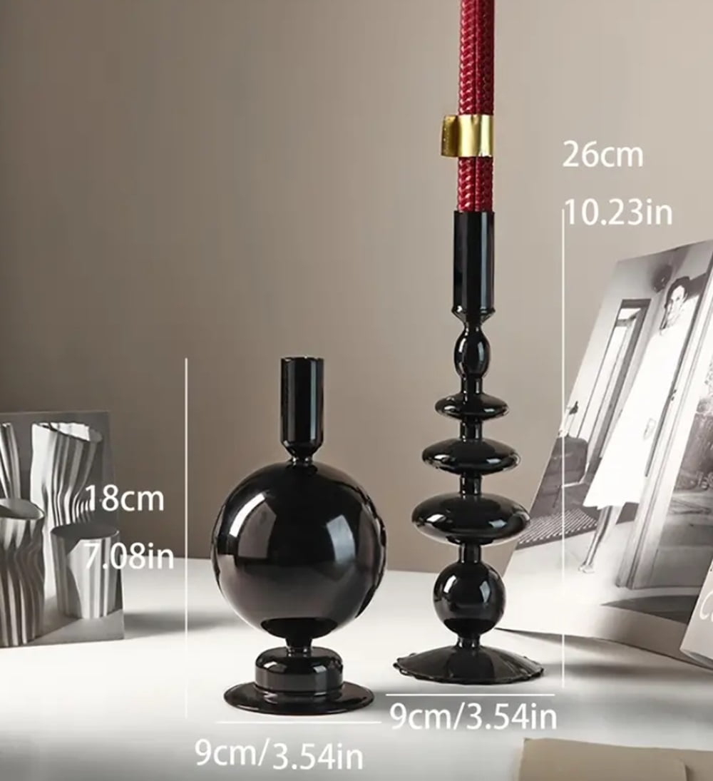 Modern Transparent Black Wide Candlestick - Walmart.com