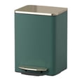 Modern Trash Can with Lid, Stainless Steel Step Garbage Can with PU ...