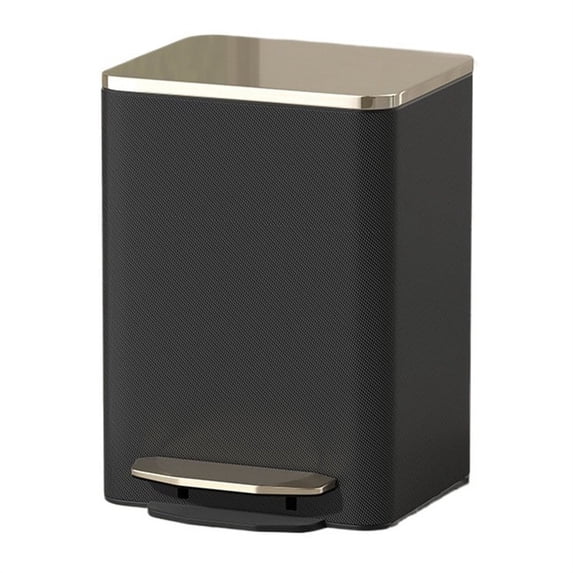 Modern Trash Can with Lid, Stainless Steel Step Garbage Can with PU ...