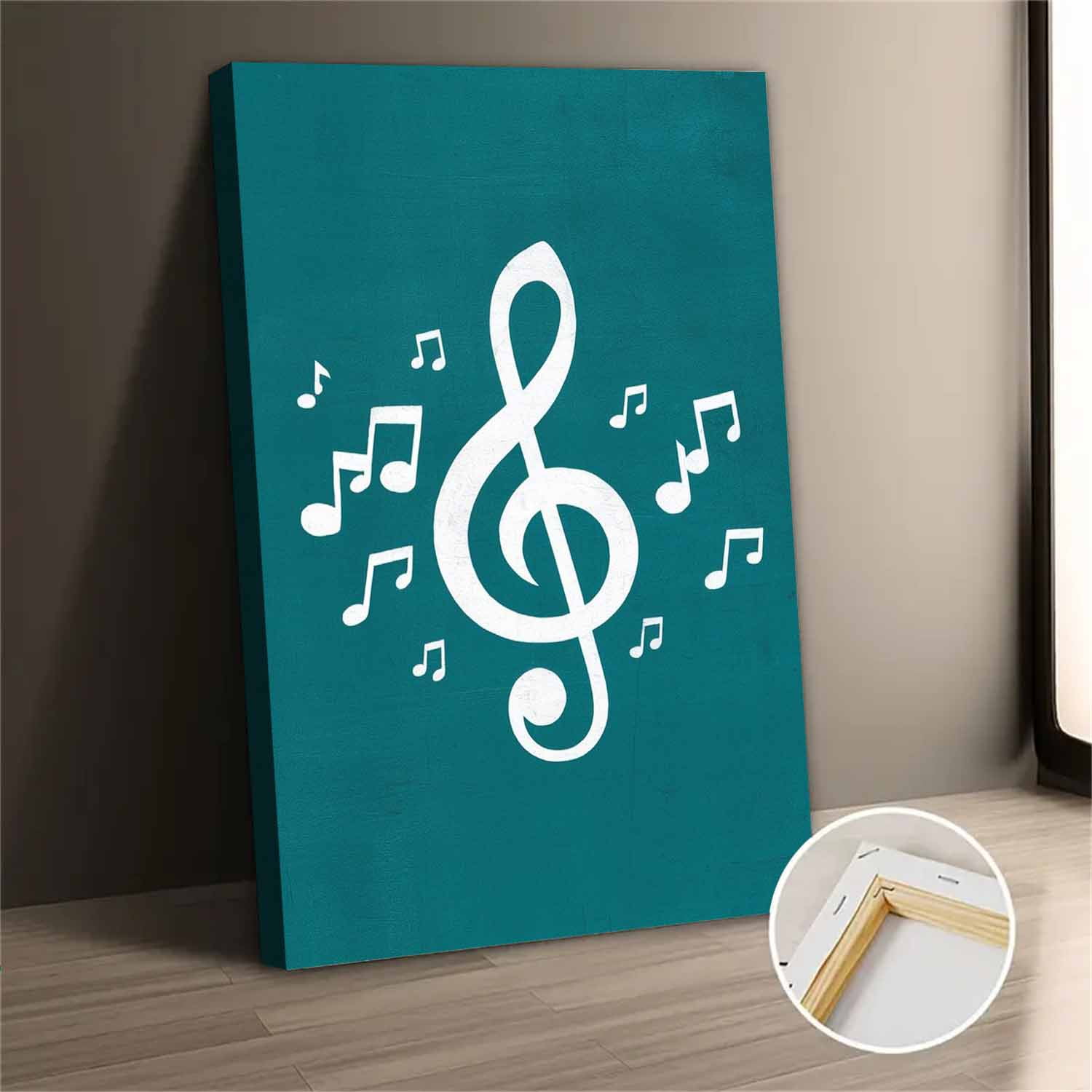 Modern Treble Clef Music Notes Canvas Wall Art - Walmart.com