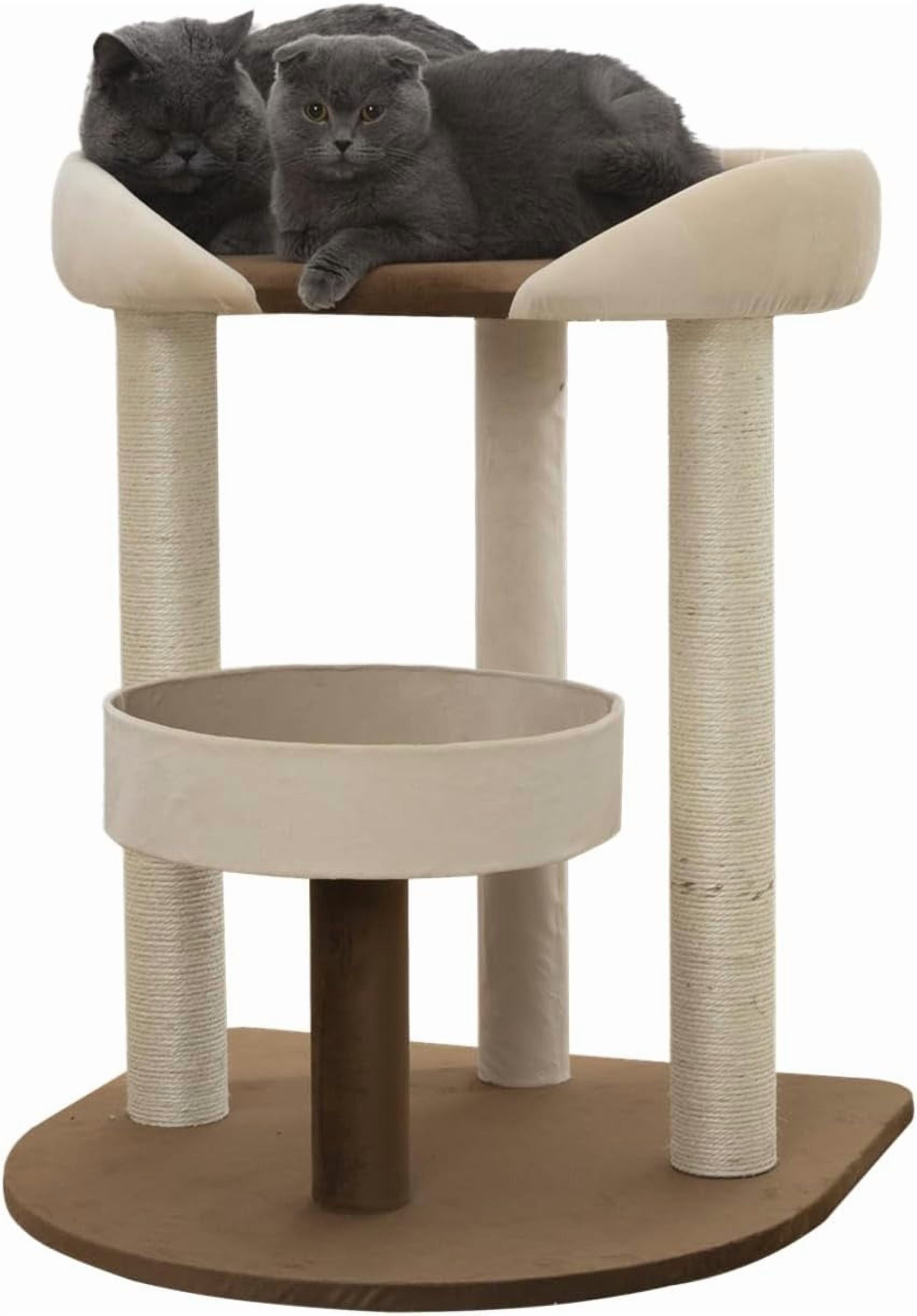 Modern Tree Tower with Platform Perch Bed for Maine Coon and Big Couch ...