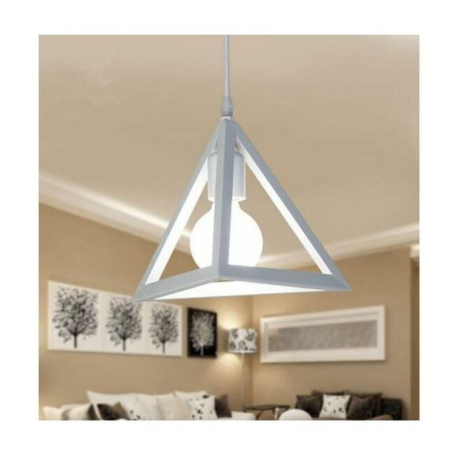 chandelier suspension cage triangular shape iron lampshade lighting ...