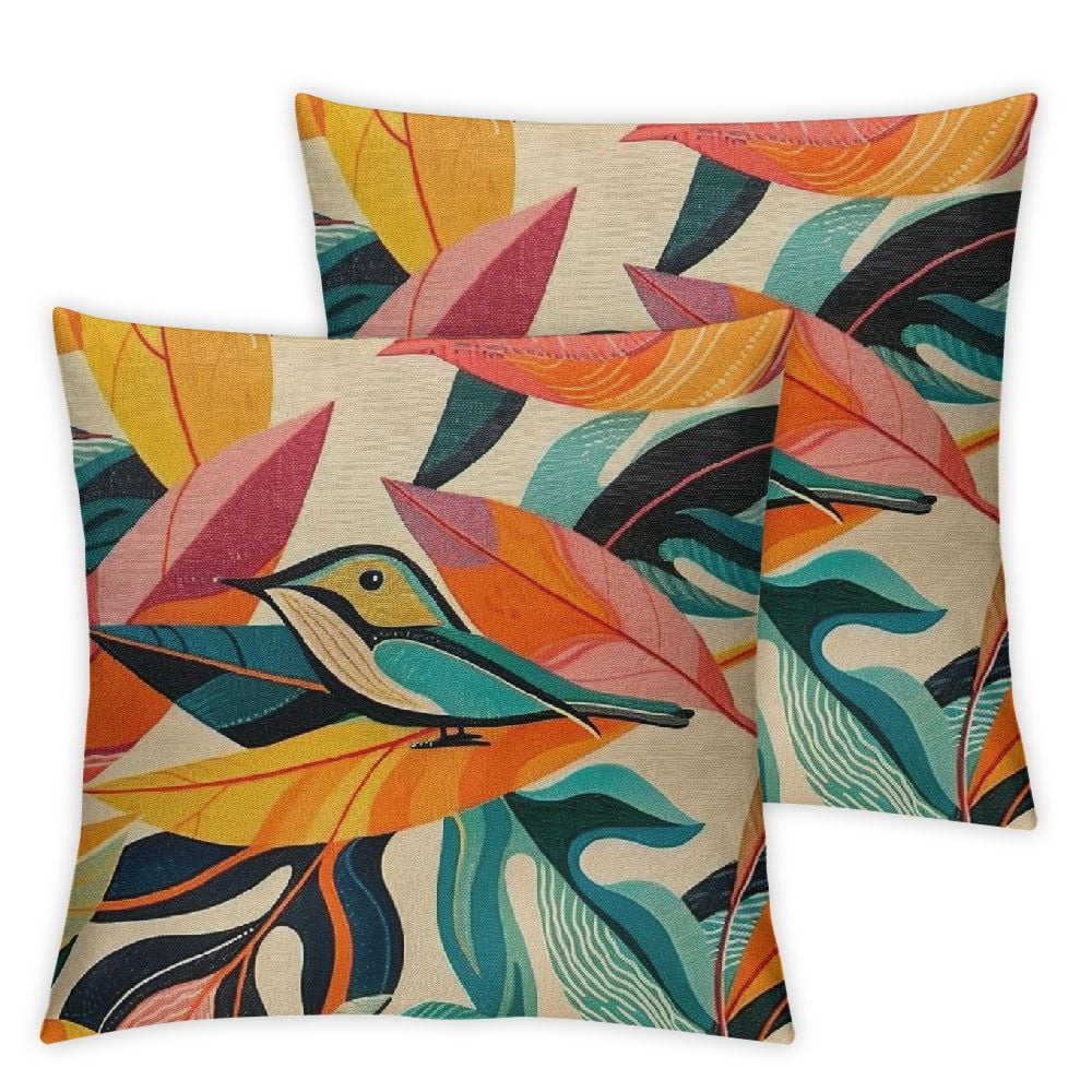 Modern Tropical Leaves Pillow Minimalist Aesthetic Leaf Decorative ...