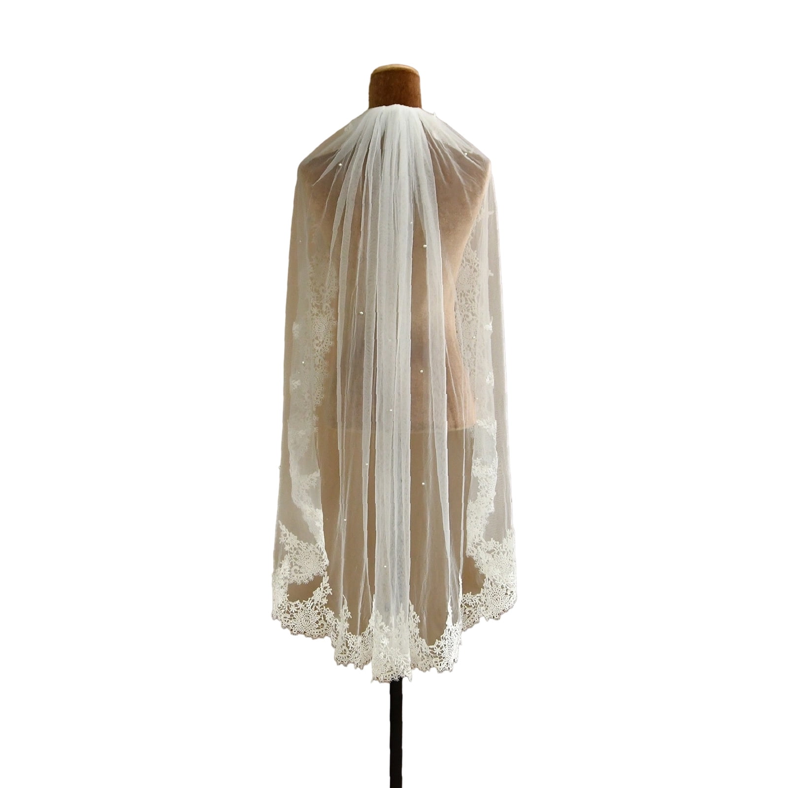 Modern Tulle Wedding Veils With Flower Accents And Comb For Formal ...