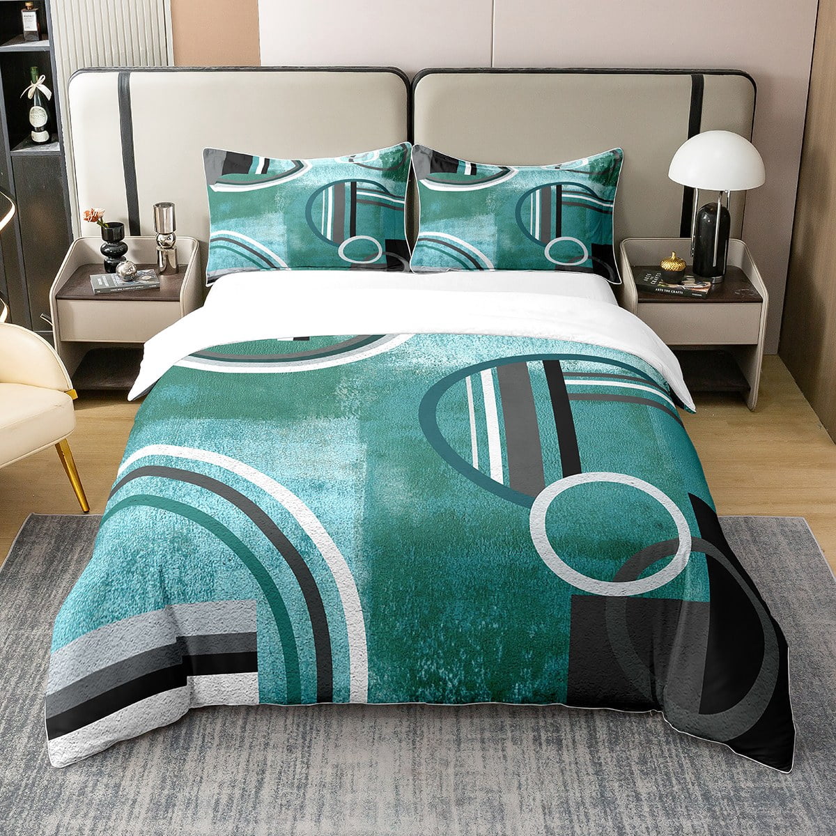 Modern Turquoise Decor Pure Cotton Duvet Cover for Kids Teens Youth ...