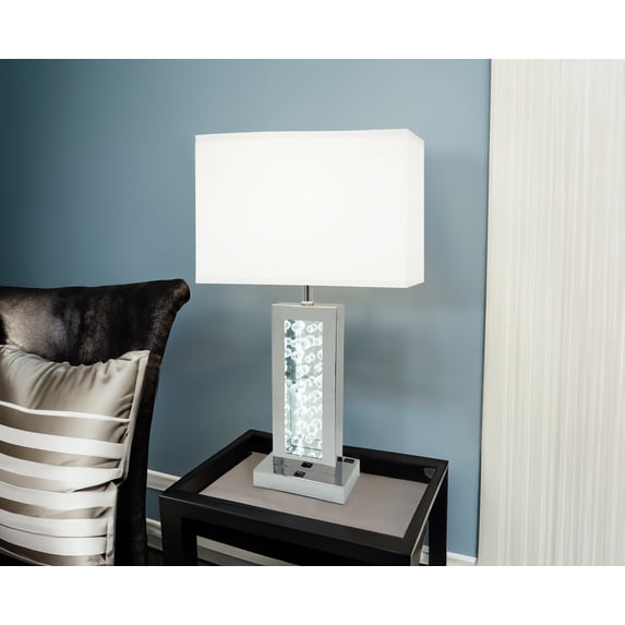 Modern Unique Glass Bubble Column Table Lamp, Chrome LED Accent Light ...