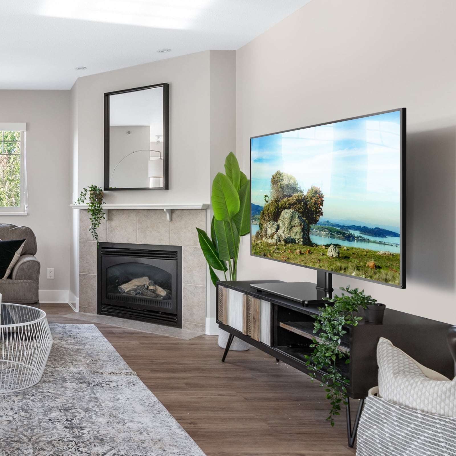 Modern LG Universal TV Stand for 32-65 inch Flat Screen TVs, Swivel Mount, Plasma, Black ...