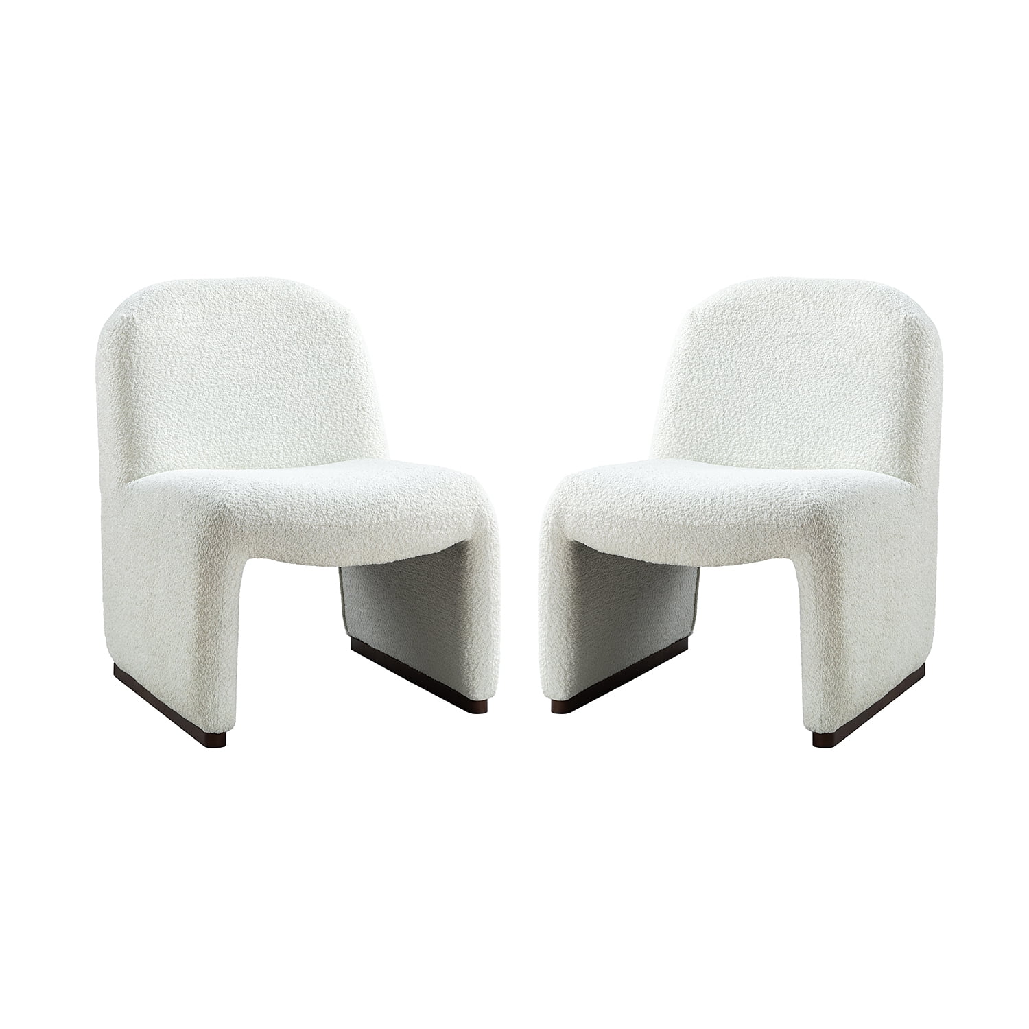 Modern Upholstered Accent Side Chair Set of 2 Hardwood Legs Small Space ...