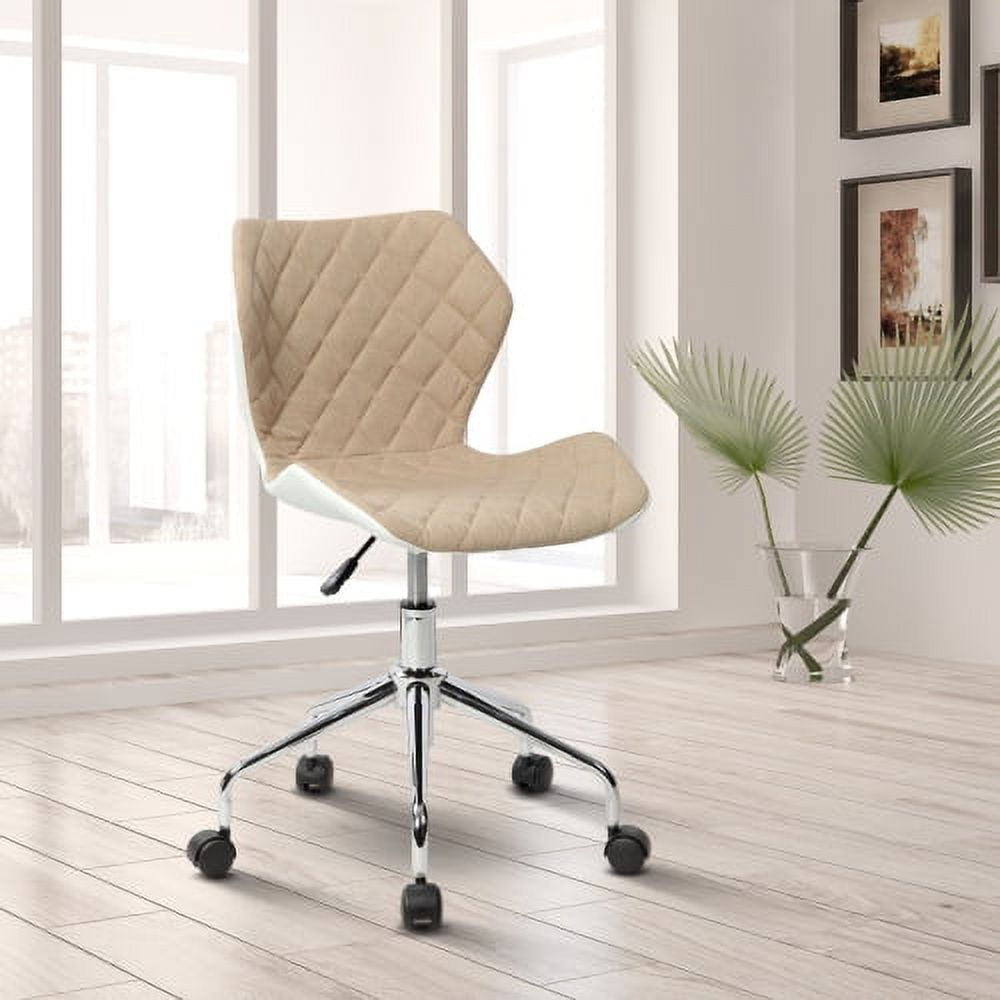 Modern Upholstered Desk Chair with Swivel Wheels and Adjustable Height ...