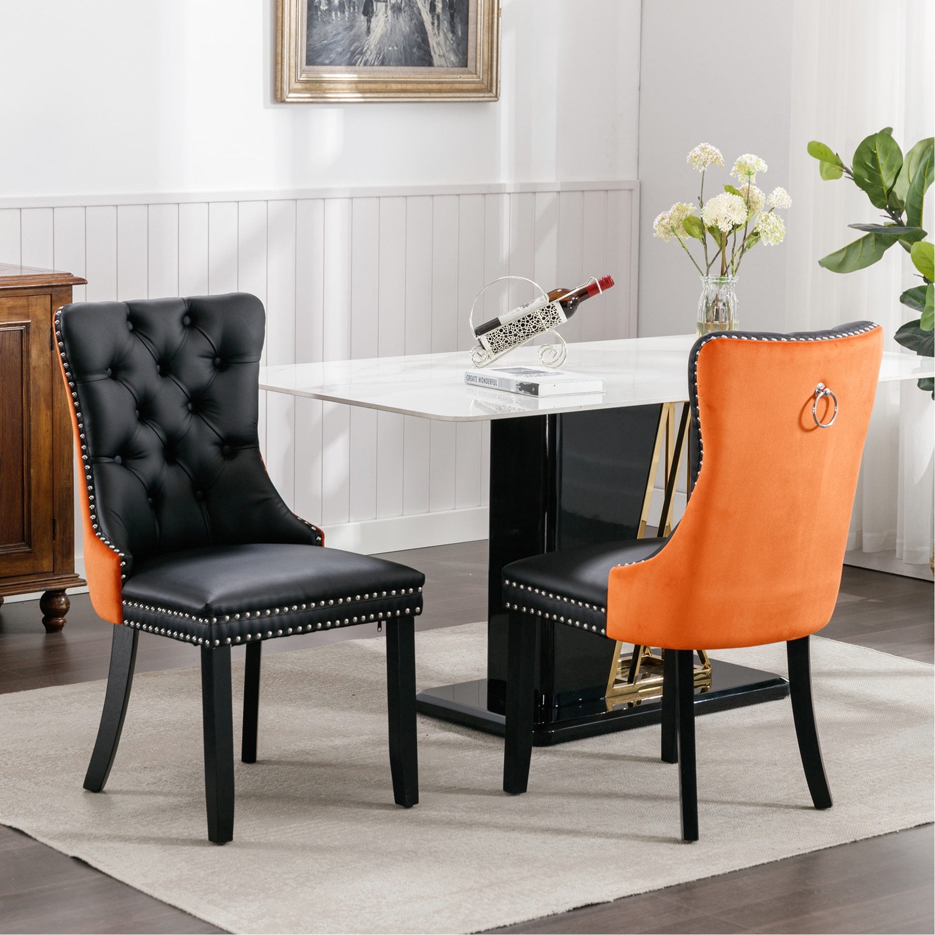 Modern Upholstered Dining Chair + Black and Orange”-“Frequent Family ...
