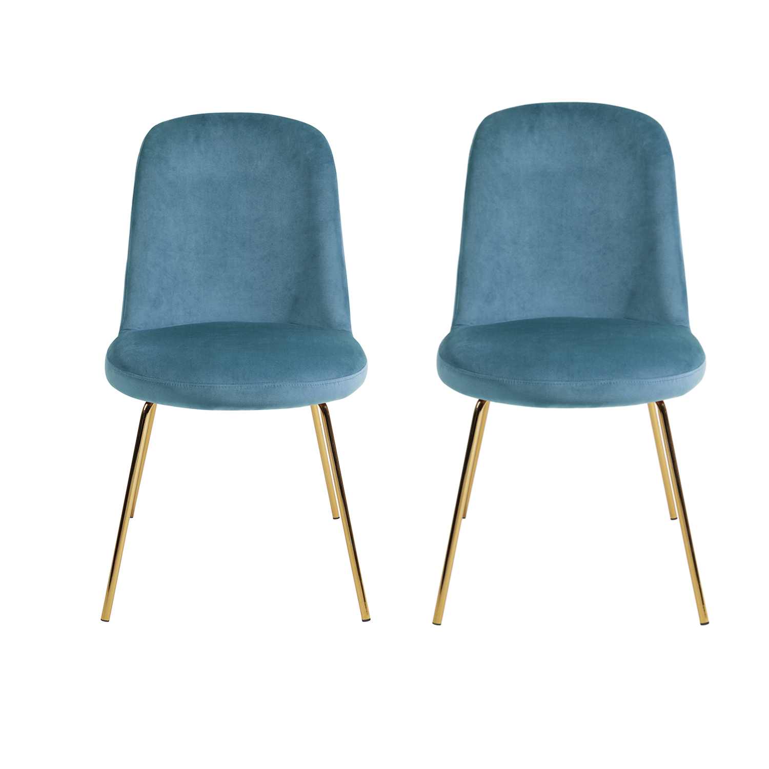 Modern Upholstered Dining Chair Set of 2, Mid-Back Velvet Accent Chairs ...