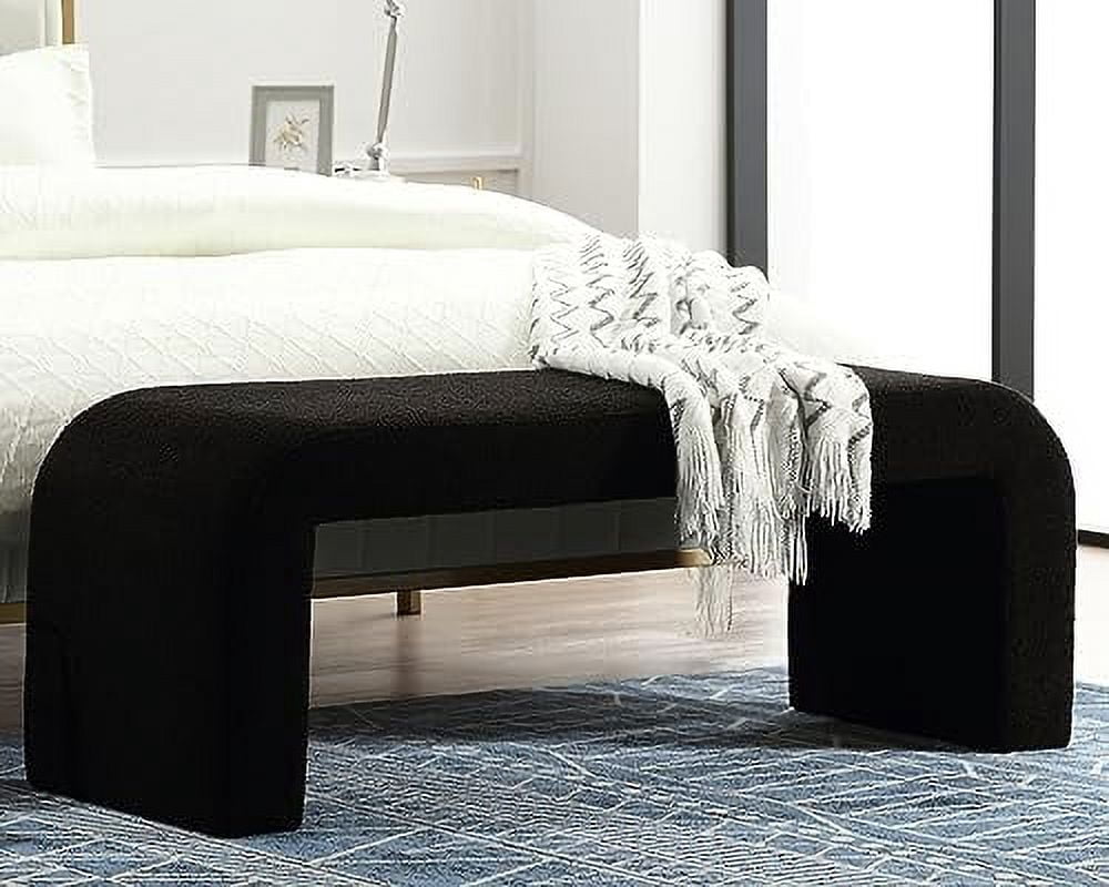 Modern Upholstered Ottoman Waterfall Bench for Bedroom End of Bed, 50 ...