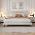 Modern Upholstered Platform Bed Frame King Size with Headboard, Sturdy ...