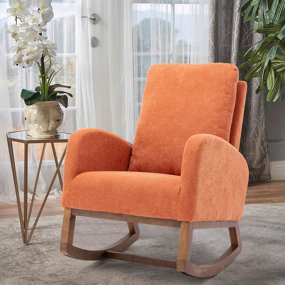 Modern Upholstered Rocking Chair, Indoor Nursery Rocker Chair ...