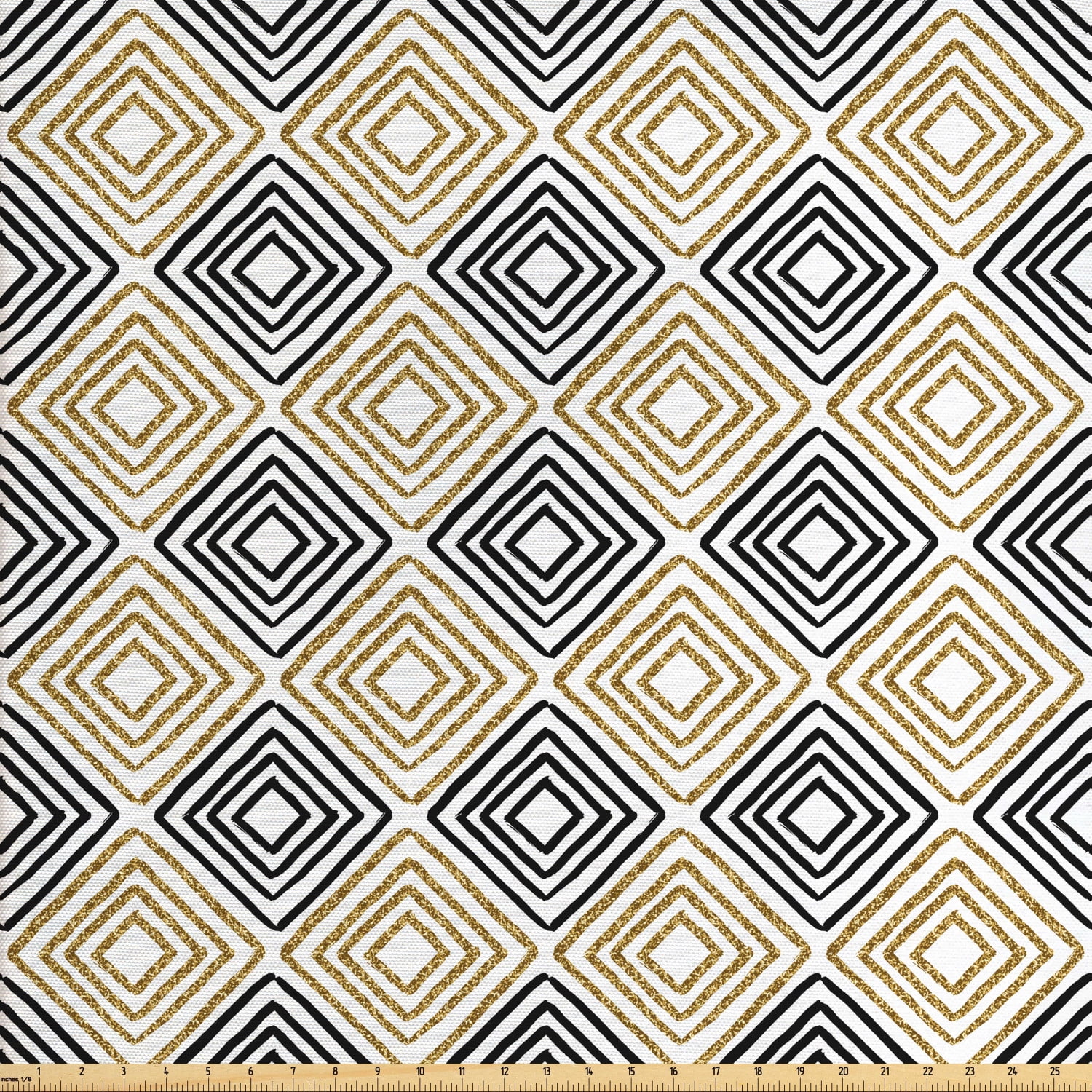 Ambesonne Modern Fabric by the Yard Upholstery, Square Shaped Lines, 2 ...