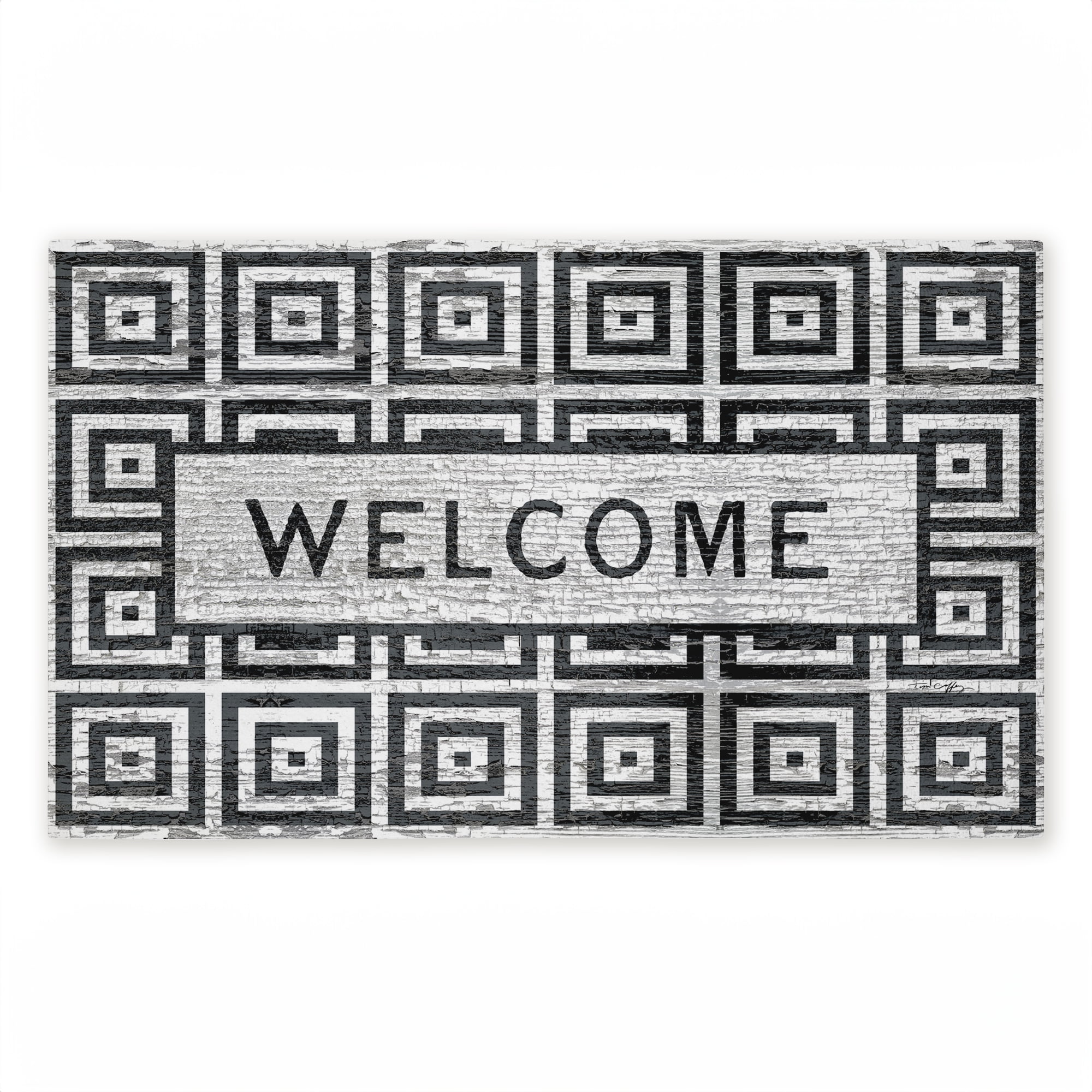 Modern Urban Farmhouse Welcome Printed Outdoor Door Mat, design by Tim ...