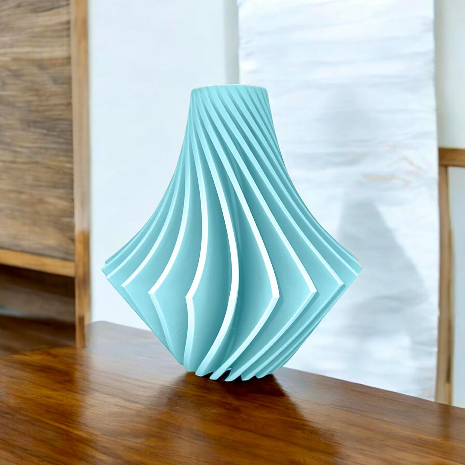 Modern Vamio Wide Vase for Home Decor – Spiral Design Flower Vase ...