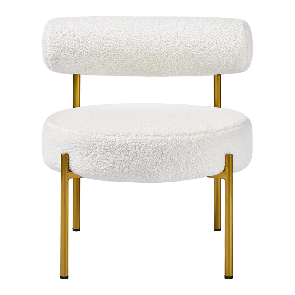 Modern Vanity Chair, Fabric Accent Chair with Gold Metal Legs and ...