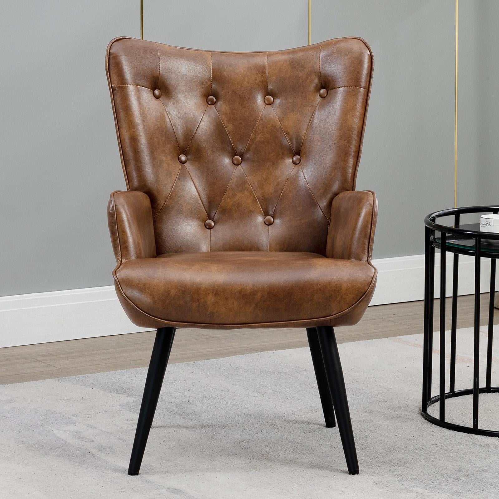 Modern Vanity Chair, Upholstered Accent Chair, Microfiber Fabric, Solid ...