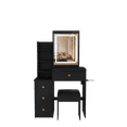 Modern Vanity Desk with LED Mirror, Makeup Vanity Table with Drawers ...