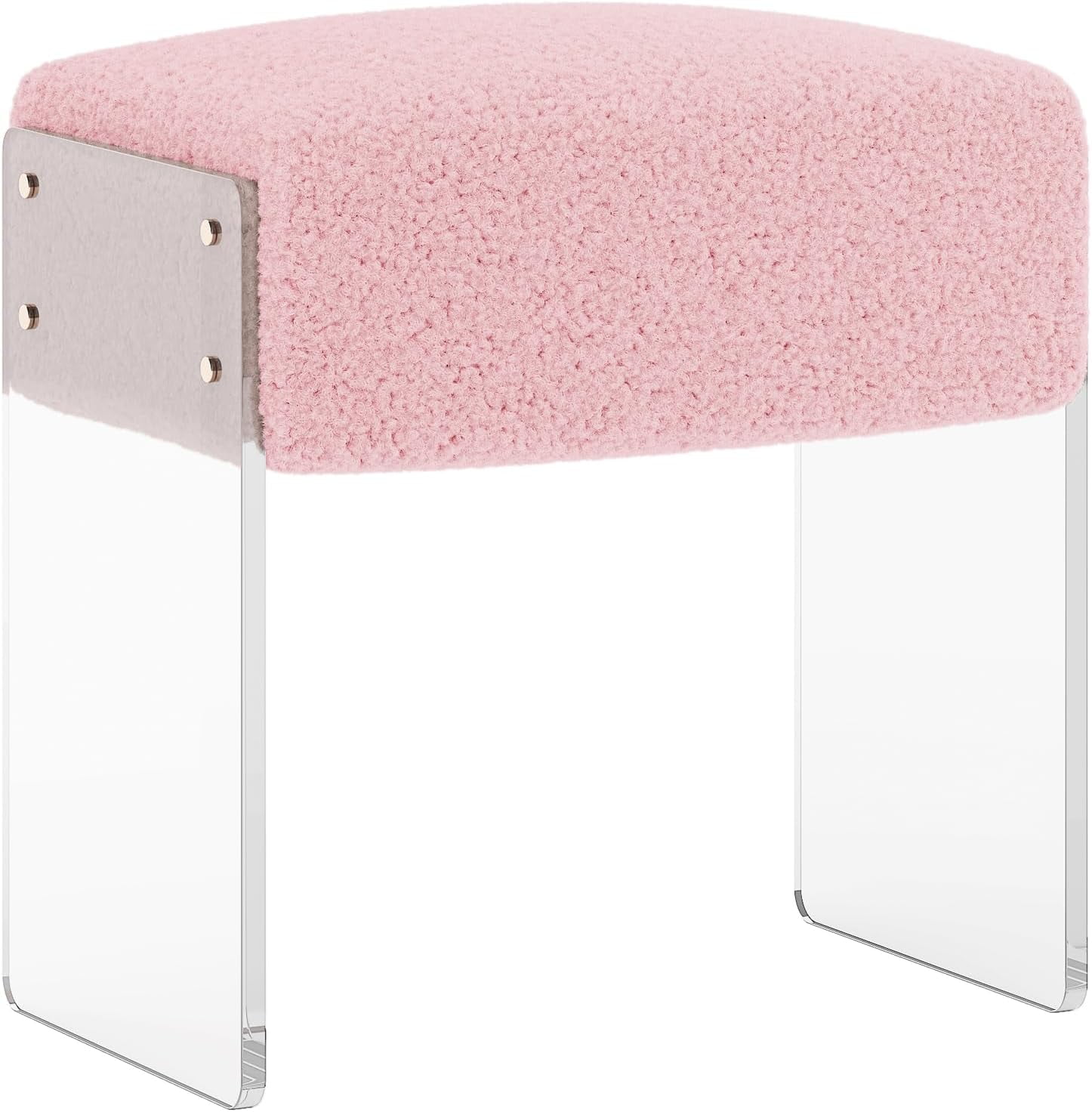 Modern Vanity Stool and Pouf Ottoman with Wool and Acrylic Leg for ...
