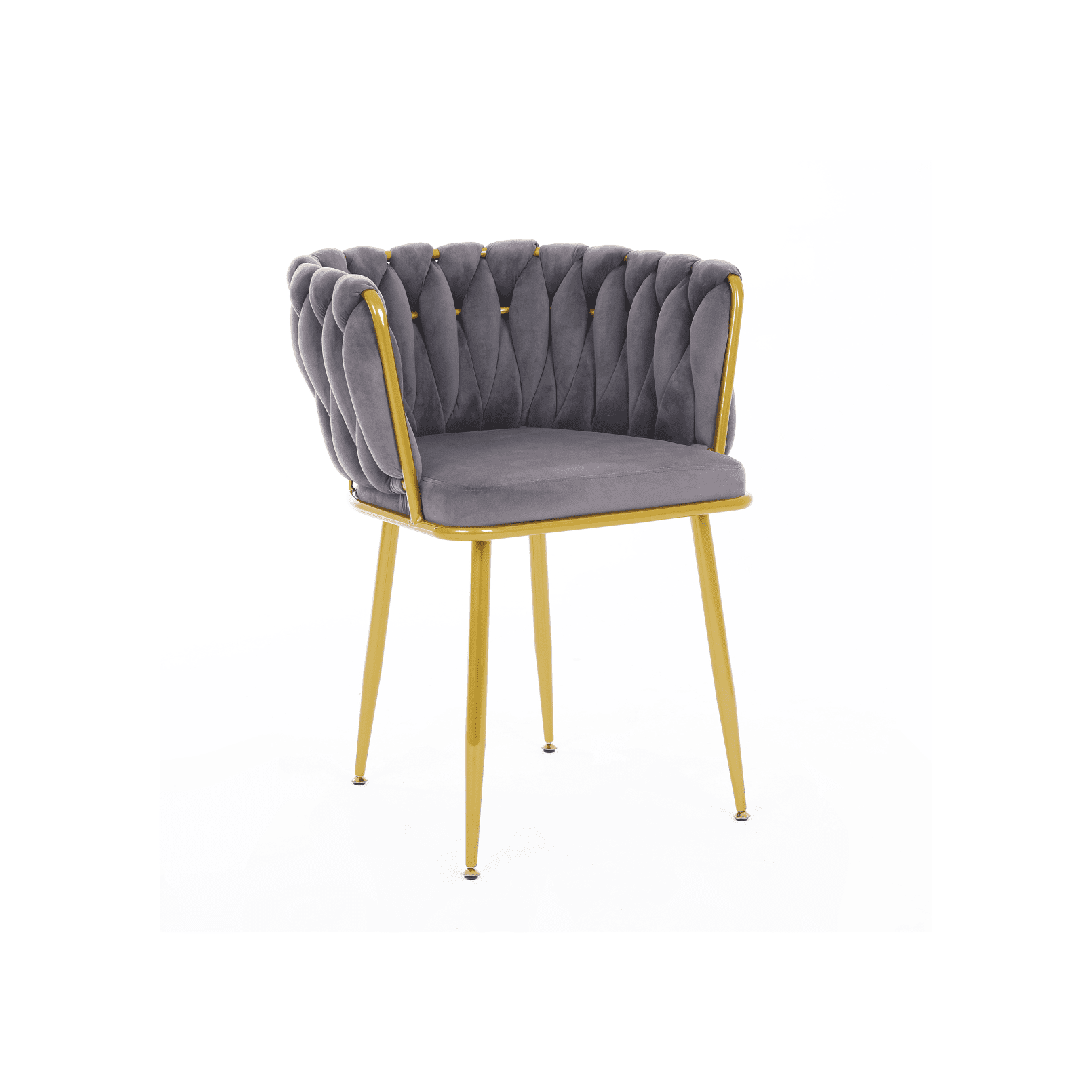 Modern Velvet Accent Chair, Vanity Chair with Metal Frame and Woven ...