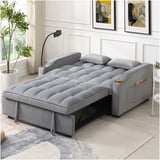 Modern Velvet Convertible Sofa Bed with USB Charging, Adjustable ...