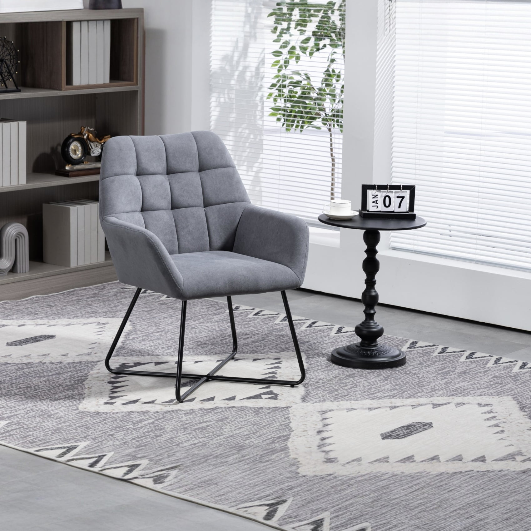 Modern Velvet Desk Chair Swirl Office Chair with adjustable foot nails ...