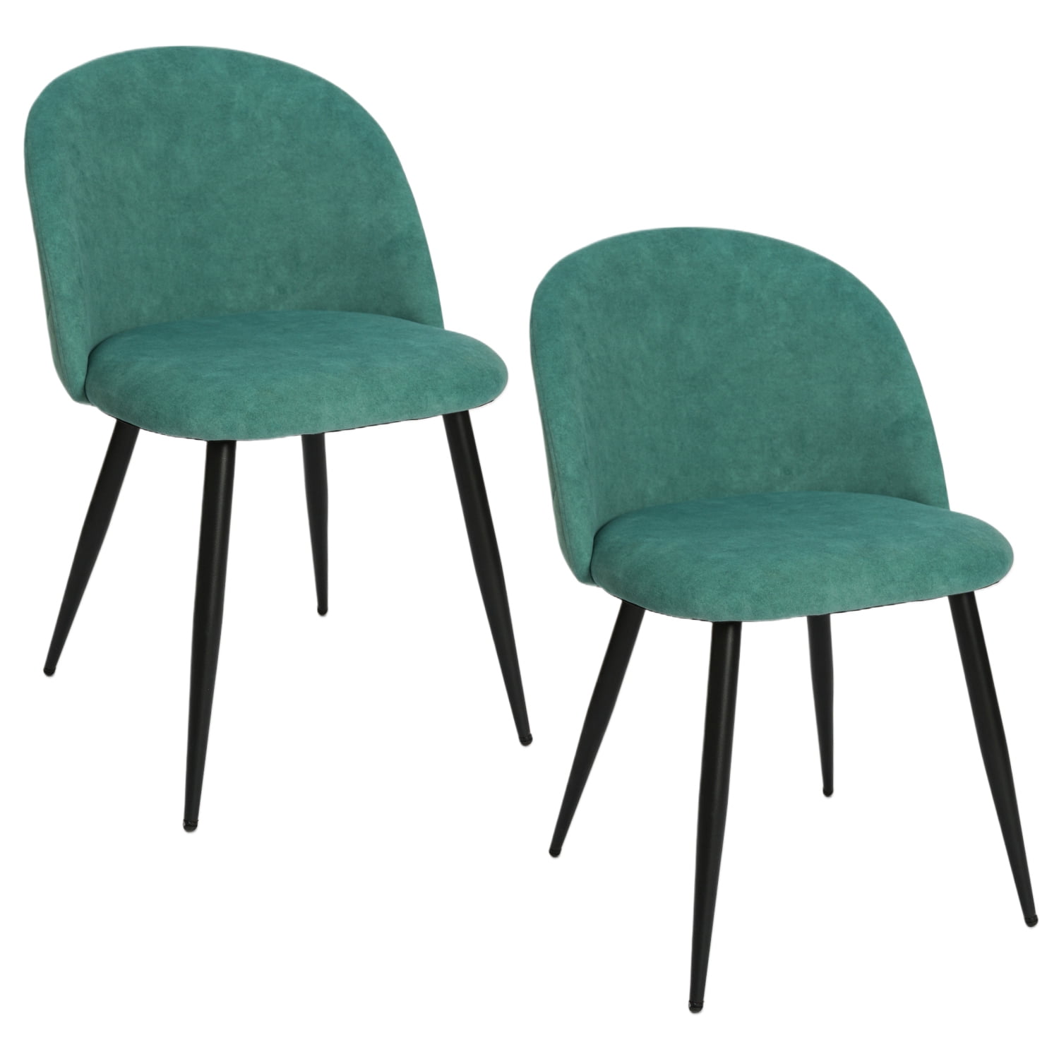 Modern Velvet Dining Chairs, Upholstered Accent Chairs with Black Metal ...