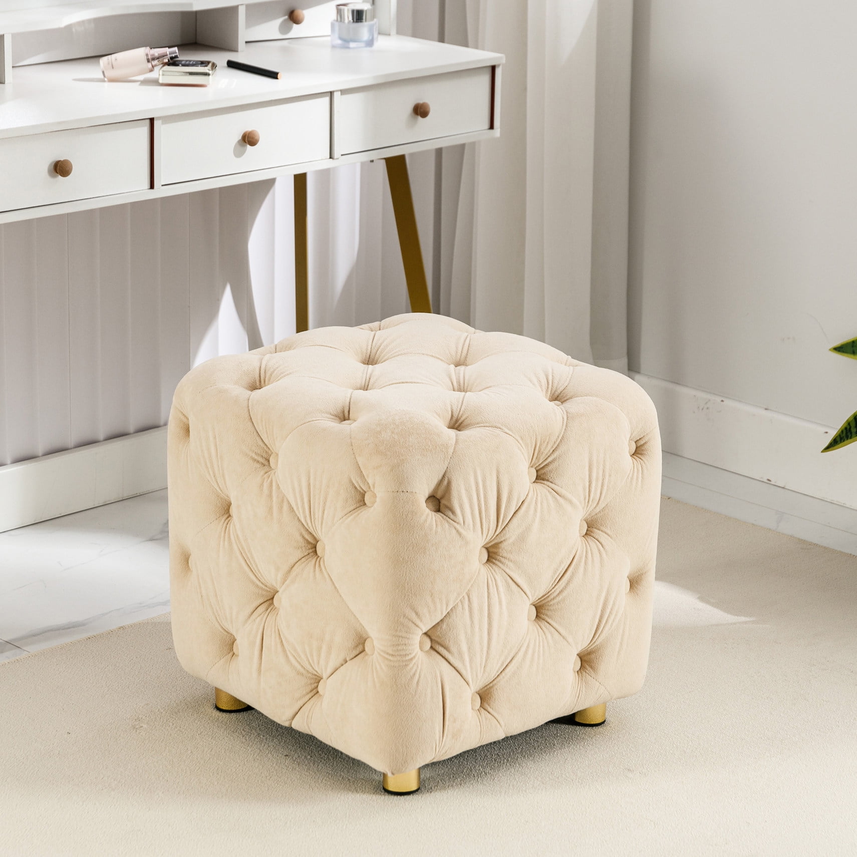 Modern Velvet Footstool | Ideal as Side Table or Extra Seat | Unique ...