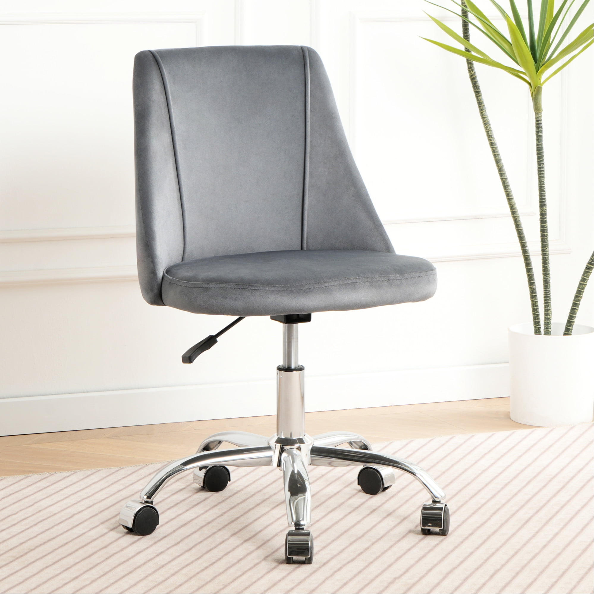Modern Velvet Living Room Dining Chair, Metal Legs, Lift Function, Soft ...