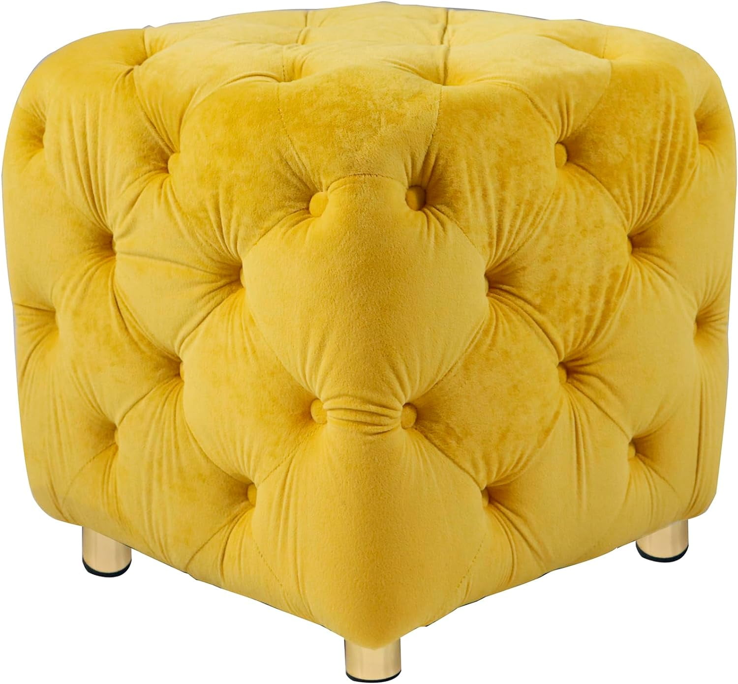 Modern Velvet Ottoman Stylish Cube Design Soft Foot Stool and Side ...